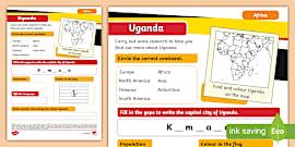 KS2 Uganda Word Search - Africa - Geography