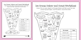 👉 Ice Cream Up to 10 Addition Sheet (teacher made)