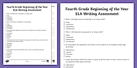 Fifth Grade Beginning of the Year ELA Reading Assessment