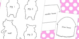 The Three Little Pigs Shadow Puppets (teacher made) - Twinkl