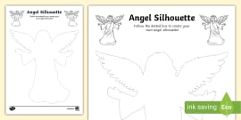 Angel Wings Silhouette Drawing Activity