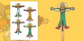 Dingle Dangle Scarecrow Nursery Rhyme (teacher made)