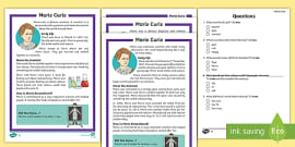 Marie Curie Fact Sheet