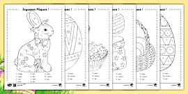 French Easter Card to Colour | French Easter Resources