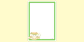 FREE! - Simple Tea Cup Ride Page Border | Page Borders | Twinkl