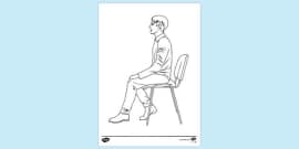 FREE! - Student Sitting on a Chair Backwards Colouring Sheet