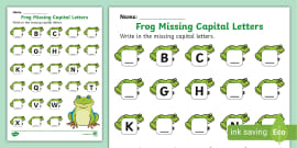 FREE! - Balloon Missing Capital Letters Worksheet - Twinkl