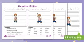The Making of Milton Word Mat (teacher made) - Twinkl