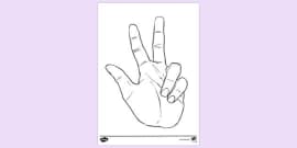 FREE! - Thumb Colouring Page - Primary Resources - Twinkl