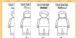 Create Your Own Toy Character Colouring Template - Twinkl