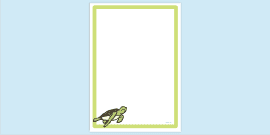 FREE! - Simple Blank Turtle New Border | Page Borders | Twinkl