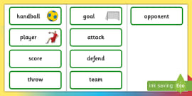 Rio 2016 Olympics Handball Word Cards (teacher made)