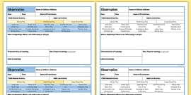 EYFS Focus Child Learning Journey Observation Template
