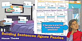 Building Sentences Jigsaw Puzzles - Beach Theme