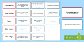 Space Glossary (teacher made) - Twinkl