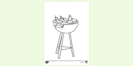 Barbecue Colouring Sheet | Colouring Sheets | Twinkl