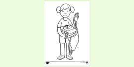 FREE! - Girl Changing Back Into School Uniform Colouring Sheet