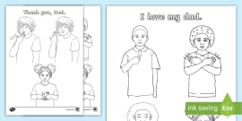 Auslan Father's Day cards (teacher made) - Twinkl