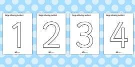 Age 1 to 10 Big Numbers Colouring Pages (teacher made)
