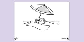 FREE! - Beach Towel Colouring Sheet | Colouring Pages