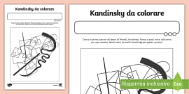 Cerchi e Triangoli da colorare di Kandinsky - Twinkl