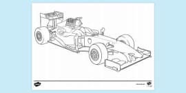 FREE! - Printable Race Car Colouring | Colouring Sheets
