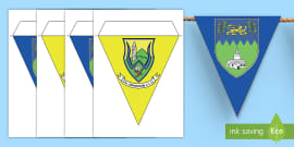 Wicklow County Crest Colouring Pages | Twinkl Resources