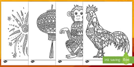Tet Coloring Sheets | Coloring Activity | Lunar New Year