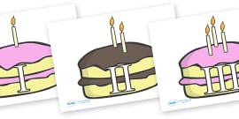 Numbers 0-10 on Birthday Cakes (teacher made) - Twinkl