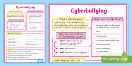 How to Deal With Cyber-bullying Poster (teacher made)