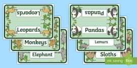 Editable Jungle and Rainforest Tray Labels