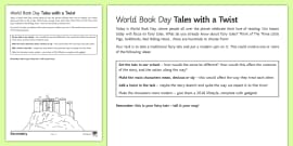 UKS2 World Book Day: Creating a Character's Backstory Worksheet