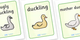 The Ugly Duckling Word Cards (teacher made)