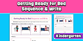 Getting Ready for School Sequence and Write Worksheet