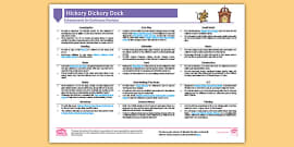 Hickory Dickory Dock Picture Flash Cards - Twinkl