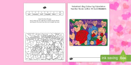 👉 Valentine's Number Bonds within 10 Colour by Calculation