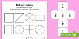 Roll a Fraction Worksheet (teacher made) - Twinkl
