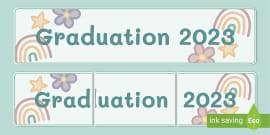 Editable Muted Rainbow Graduation Display Bunting | Twinkl