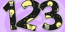 Numbers - display lettering (teacher made) - Twinkl