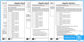 Positive and Negative Numbers Worksheet / Worksheet - postive, negative