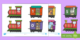 Count the Spots on Trains 1-20 Display Cut-Outs