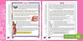 Third Grade Diwali Reading Passage Comprehension Activity