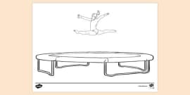 Jumping on a Trampoline Colouring Sheets | Colouring Pages