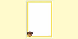 FREE! - Simple Blank Sad Wolf Page Border | Page Borders | Twinkl