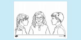 FREE! - Children Talking Colouring Sheet | Twinkl - Twinkl
