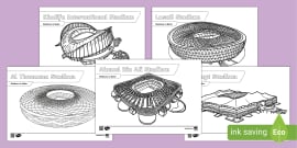 FREE! - Wembley Stadium Colouring Sheet | Colouring | Twinkl