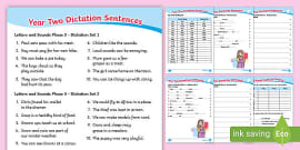 Year Three Dictation Sentences Assessment and Activity Pack
