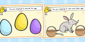 Easter Maths Modelling Dough Mats (teacher made) - Twinkl