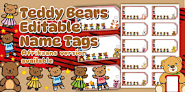 Editable Student Name Tags