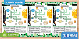 Sun Crossword Puzzle for Kids